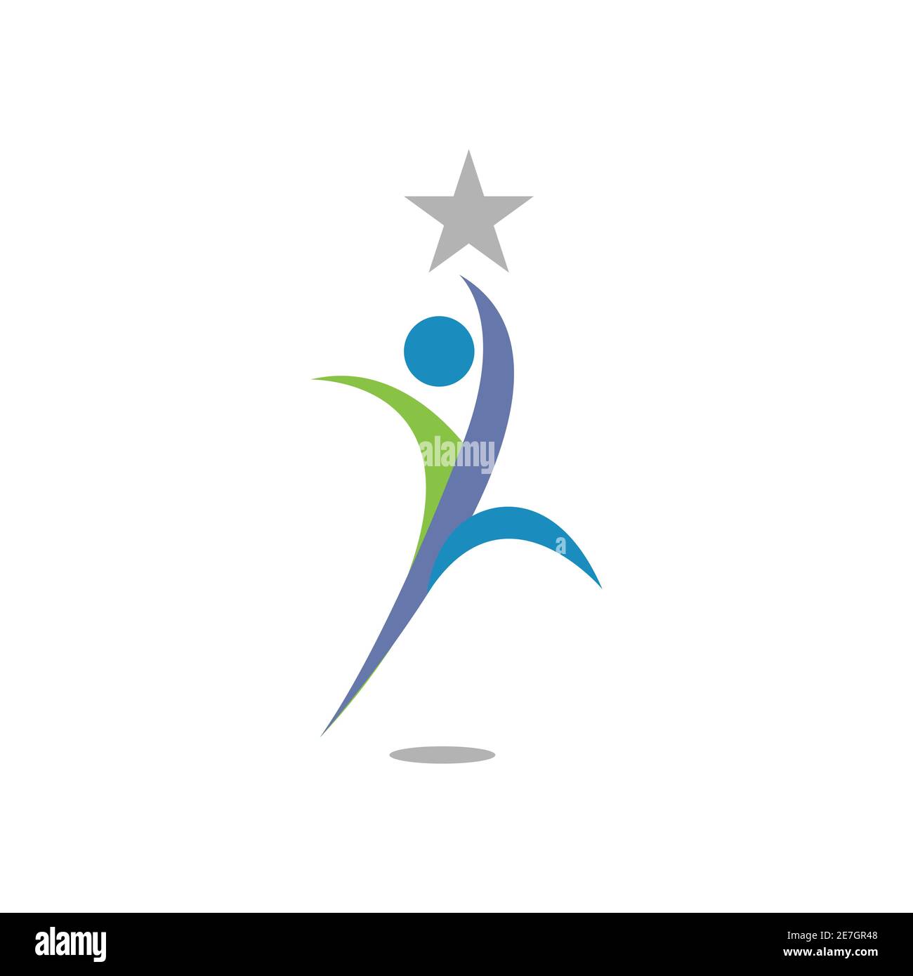 modern creative raising star logo vector symbol people reaching stars icon design illustration ...