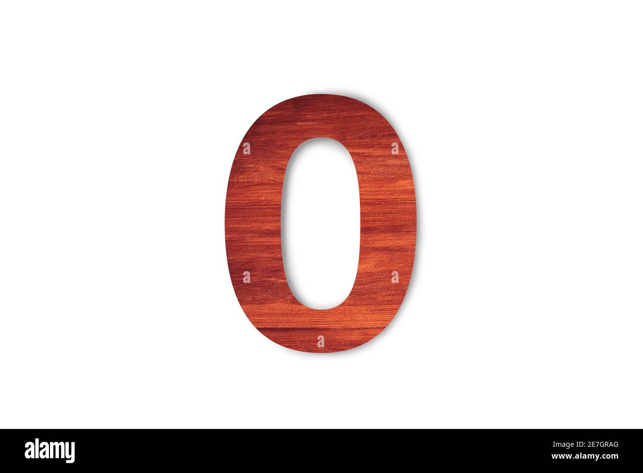 Beautiful Sign number zero material wood isolated on white background ...