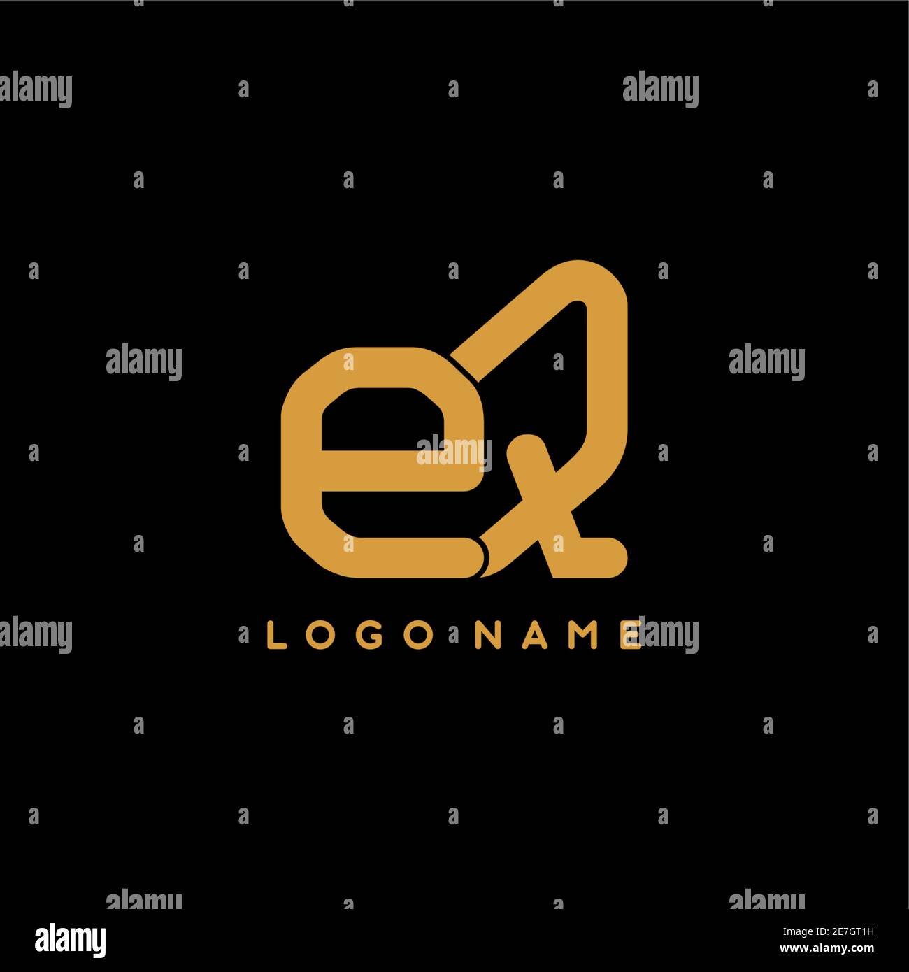 eq initial letter brown color vector logo template for business ...