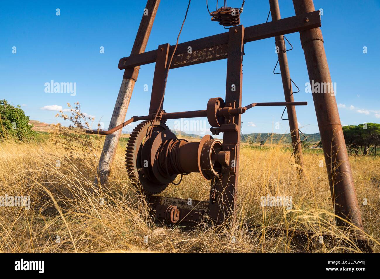 Rusty metal object in the countryside Stock Photo - Alamy