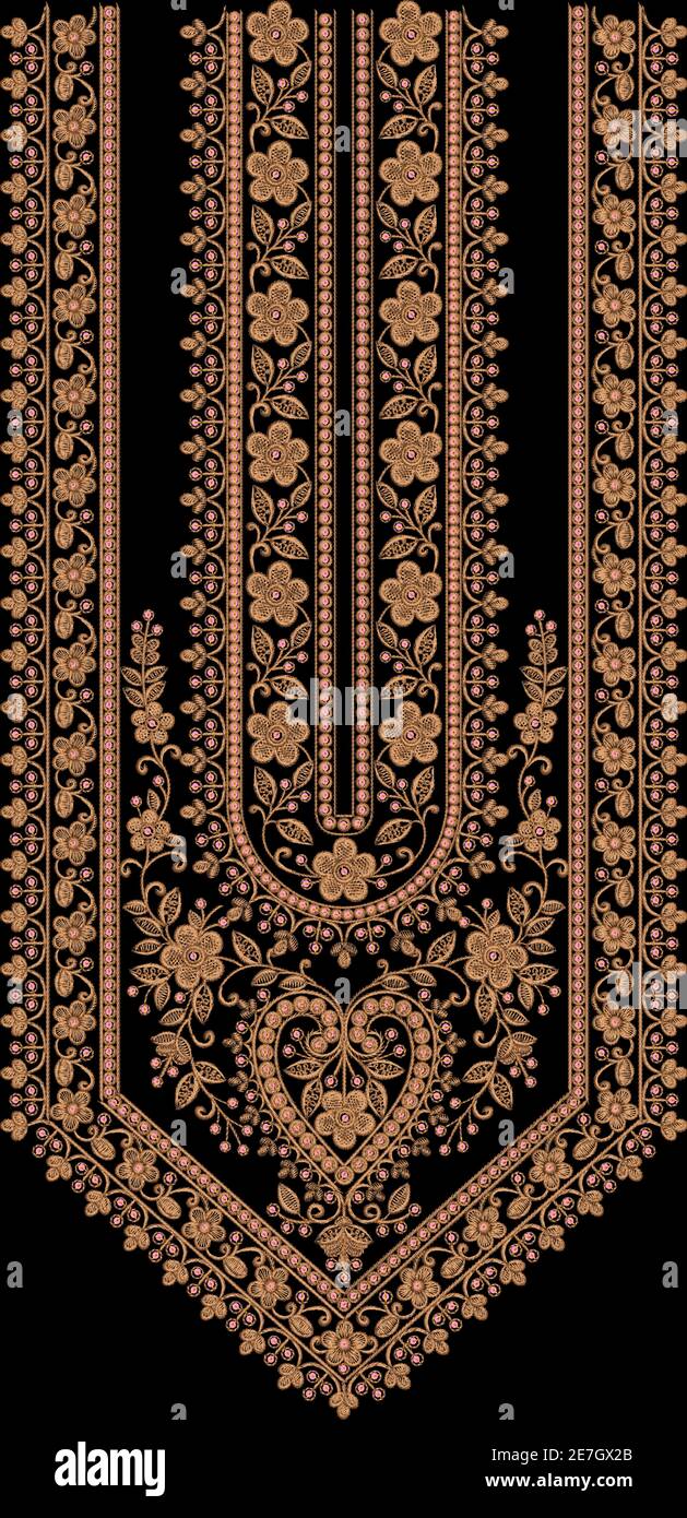 Mughal art work.indian traditional antique gold border Stock Photo - Alamy