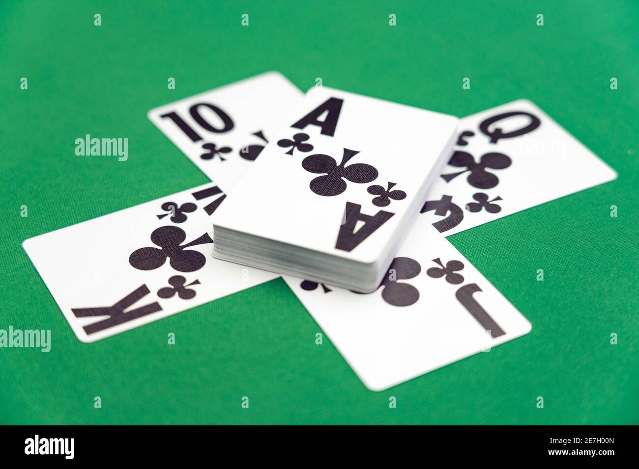 Clubs royal flush hi-res stock photography and images - Alamy