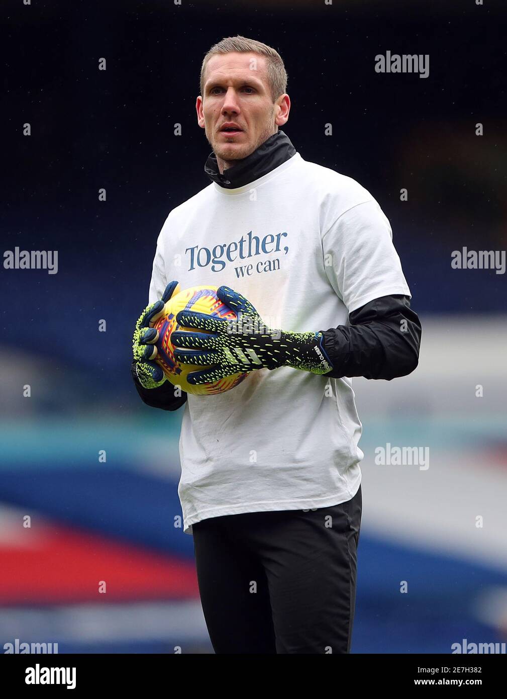 Everton goalkeeper Robin Olsen ahead of the Premier League match at ...