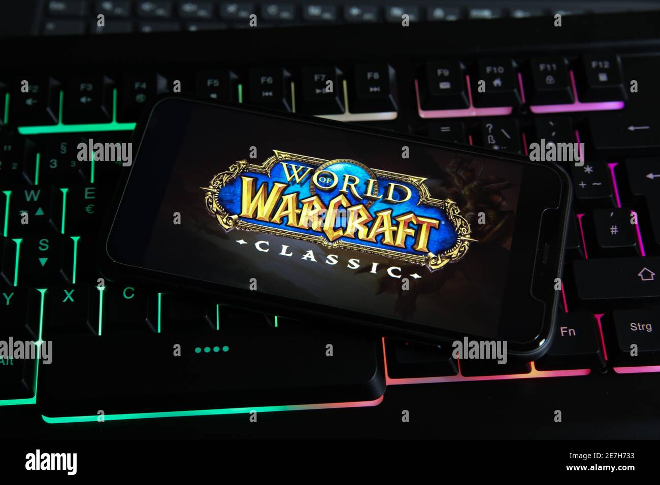 Viersen, Germany - January 9. 2021: Closeup of smartphone screen with ...