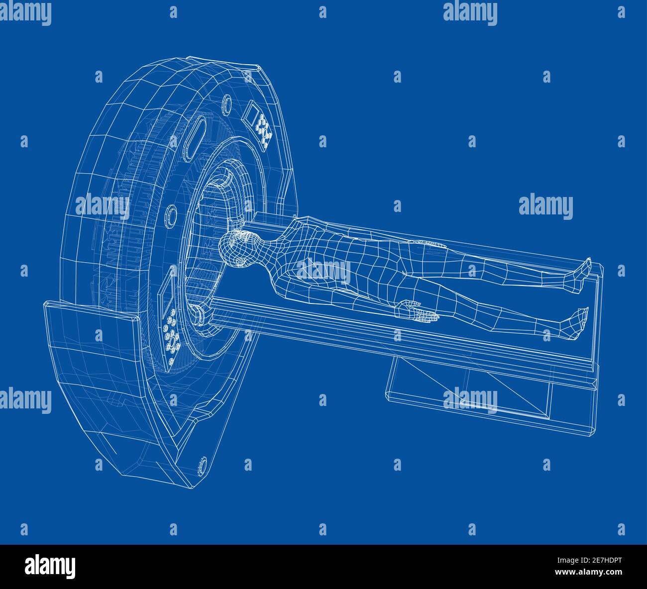 MRI machine scanning patient inside. Vector Stock Vector Image & Art ...