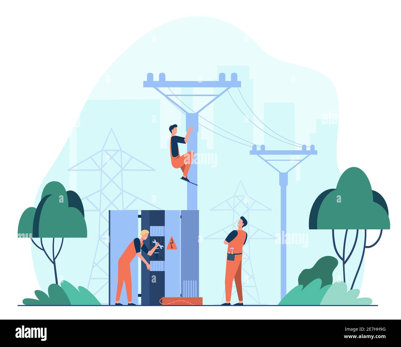 Power Transformer Installation Stock Vector Images - Alamy