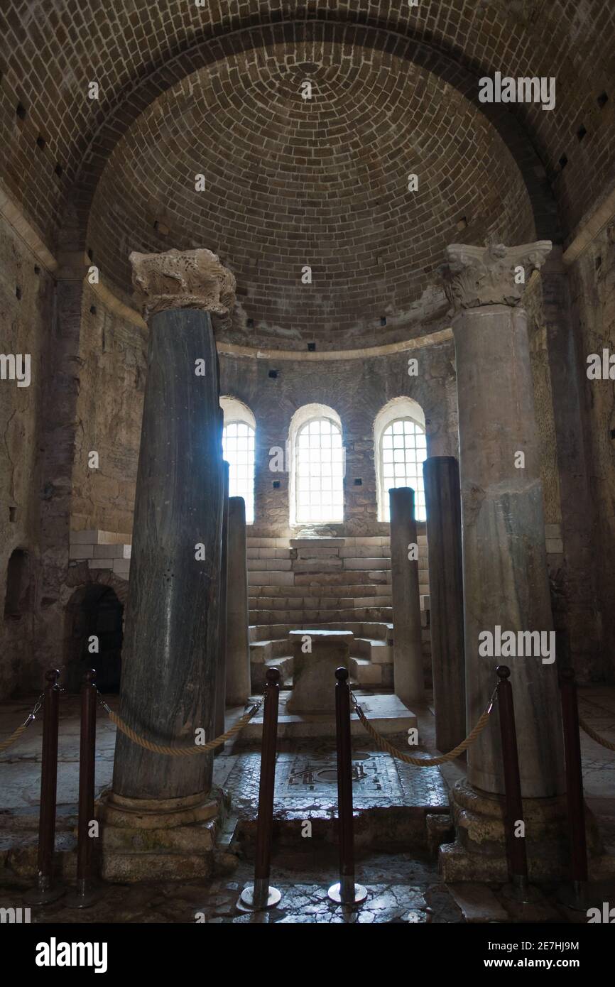 Architectural details inside Saint Nicholas church in Myra, place where ...