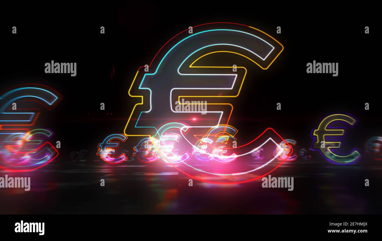 Euro symbol. Glowing eu currency sign. Concept of money, business ...