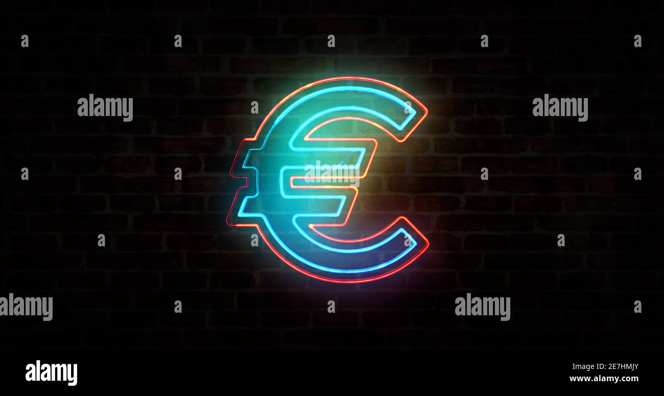 Euro symbol. Glowing eu currency sign. Concept of money, business ...
