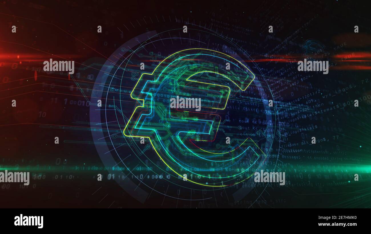 Euro symbol. Glowing eu currency sign. Concept of money, business ...
