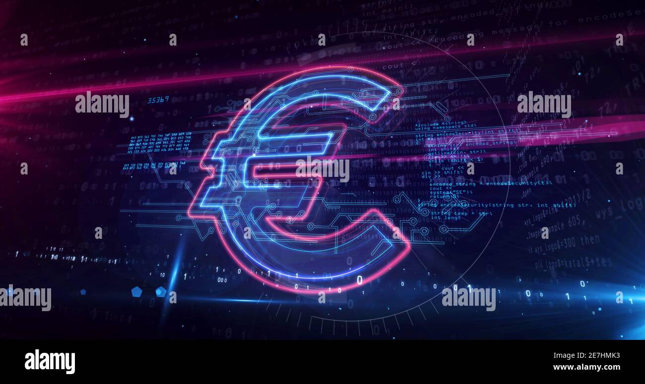 Euro symbol. Glowing eu currency sign. Concept of money, business ...
