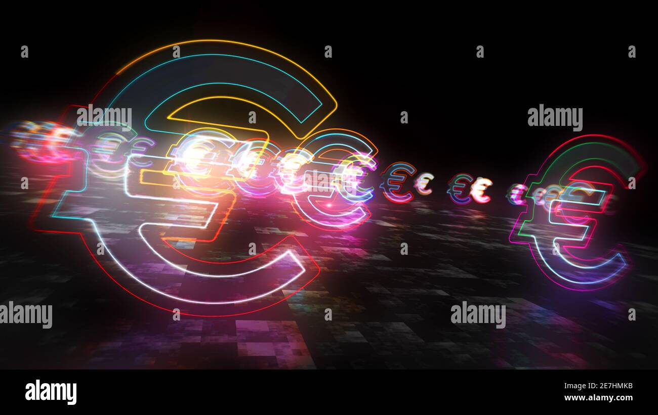 Euro symbol. Glowing eu currency sign. Concept of money, business ...