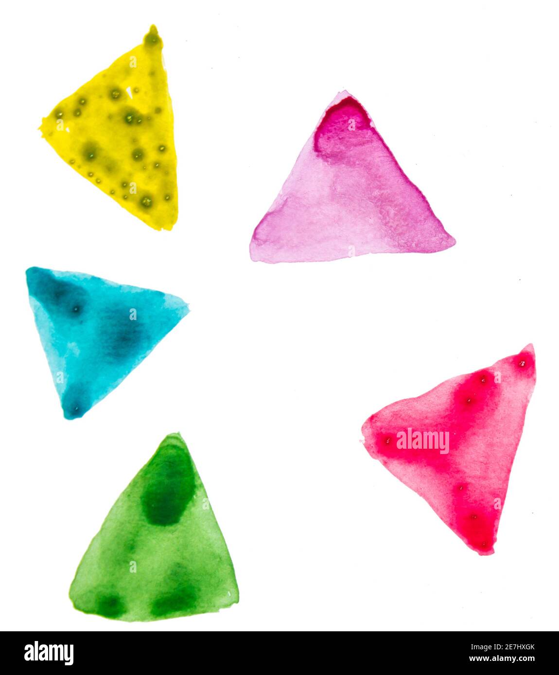 Abstract pattern with multi-colored triangles on a white background ...