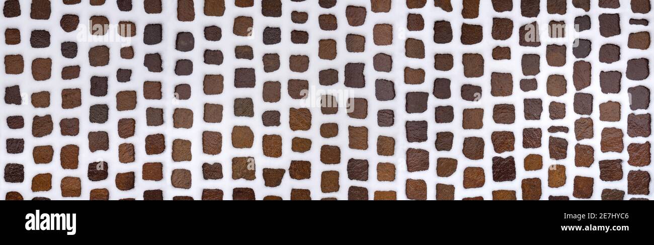 Snowy cobblestone pavement - panoramic detail Stock Photo - Alamy