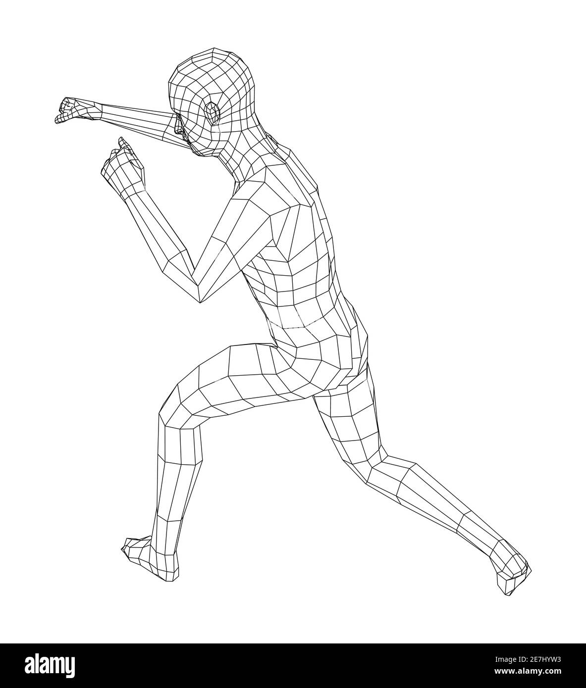 Wireframe boxing man. Vector Stock Vector Image & Art - Alamy