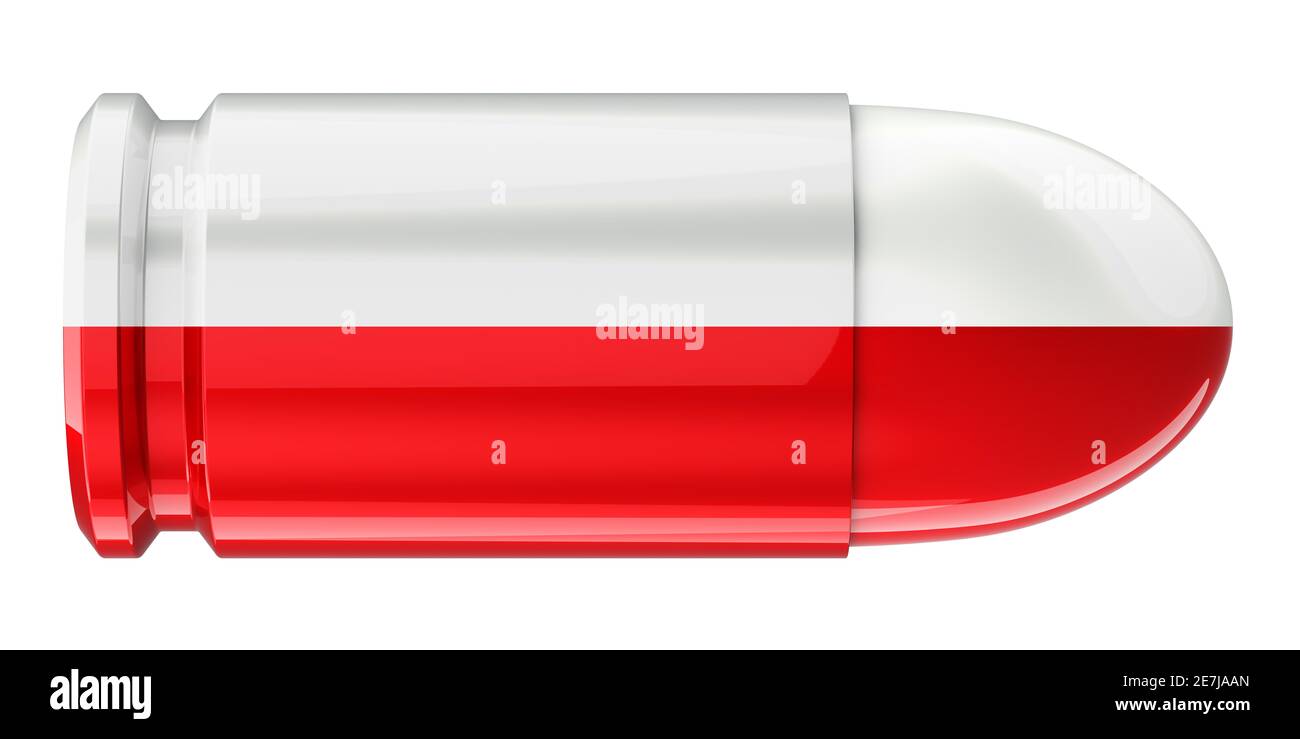 Bullet with Polish flag, 3D rendering isolated on white background ...