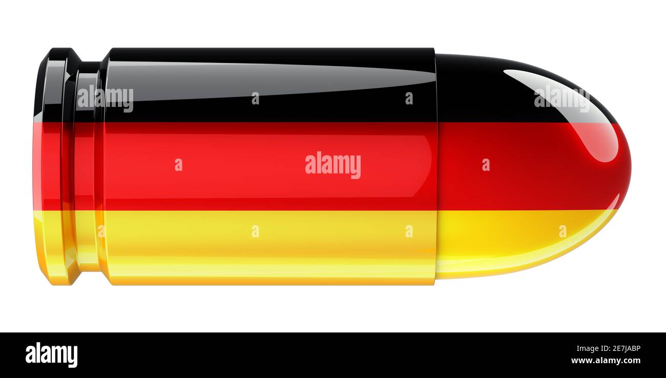 Bullet with German flag, 3D rendering isolated on white background ...