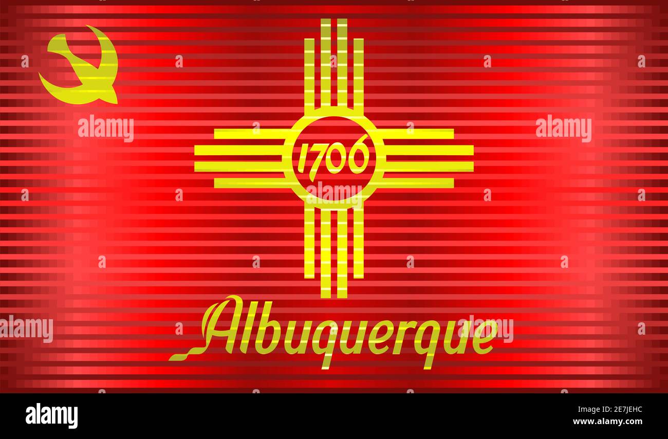 Shiny Grunge flag of the Albuquerque - Illustration, Three Dimensional ...