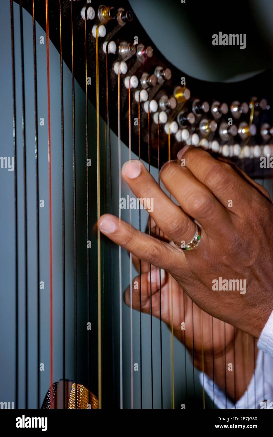 Harp playing detail hi-res stock photography and images - Alamy