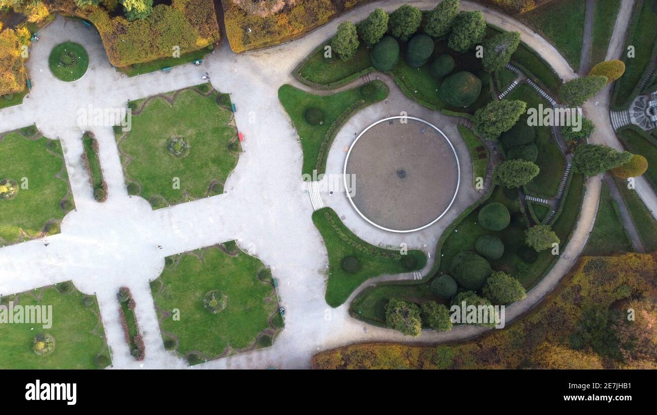 Eagle-eye view of a beautiful park - perfect for the background Stock ...