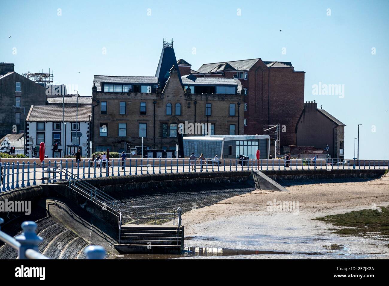The Battery and Beach Cafe on Morecambe Promenade Stock Photo - Alamy