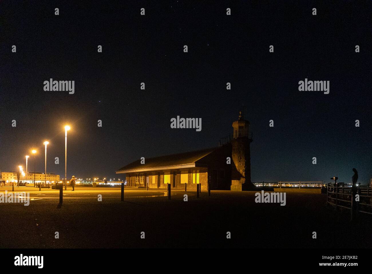 Stone Jetty Cafe Night Time Stock Photo - Alamy