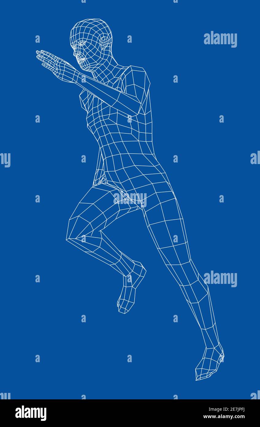 Wireframe running man. Vector Stock Vector Image & Art - Alamy