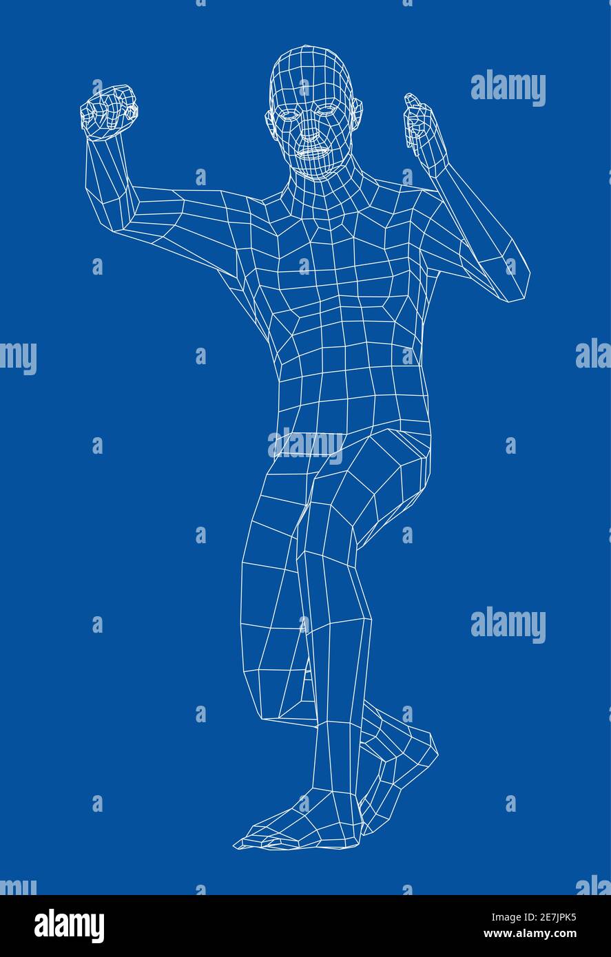 Wireframe boxing man. Vector Stock Vector Image & Art - Alamy