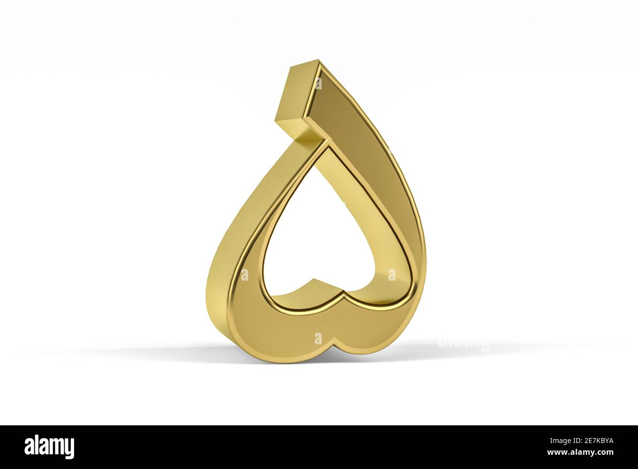 Golden Arabic numeral - three dimensional Arabic numeral on white ...