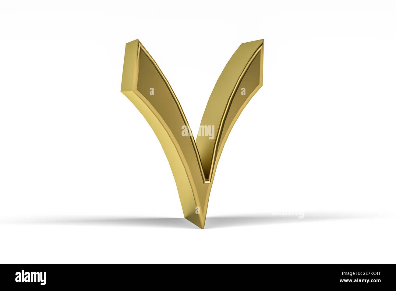 Golden Arabic numeral - three dimensional Arabic numeral on white ...