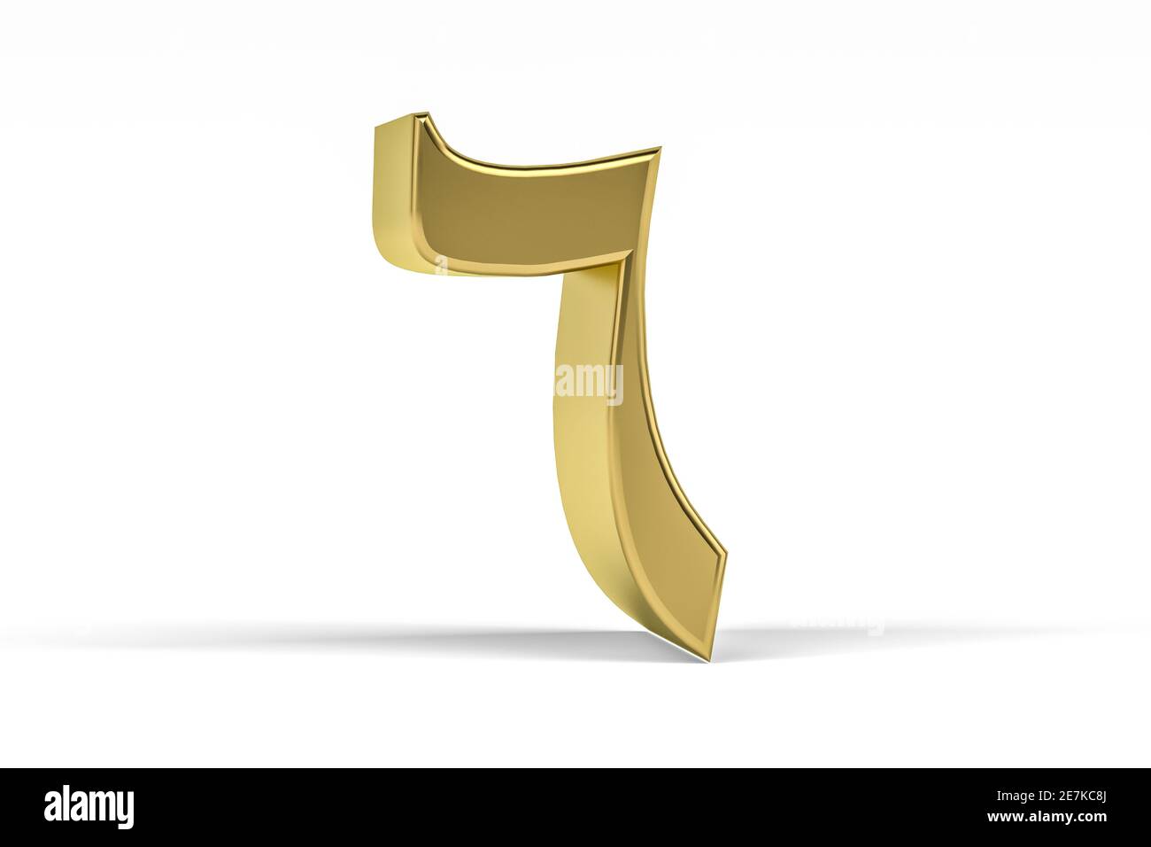 Golden Arabic numeral - three dimensional Arabic numeral on white ...