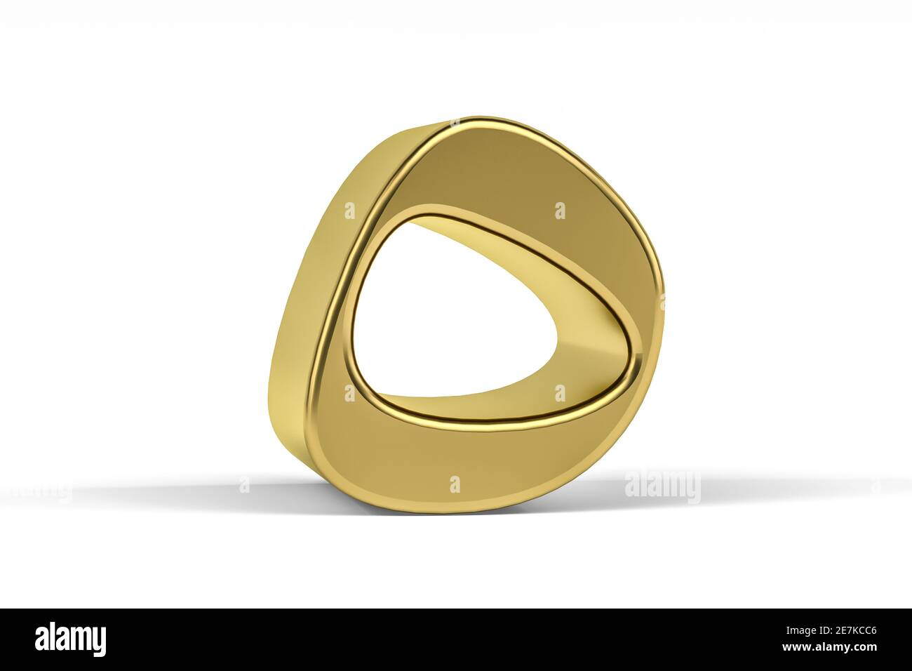 Golden Arabic numeral - three dimensional Arabic numeral on white ...