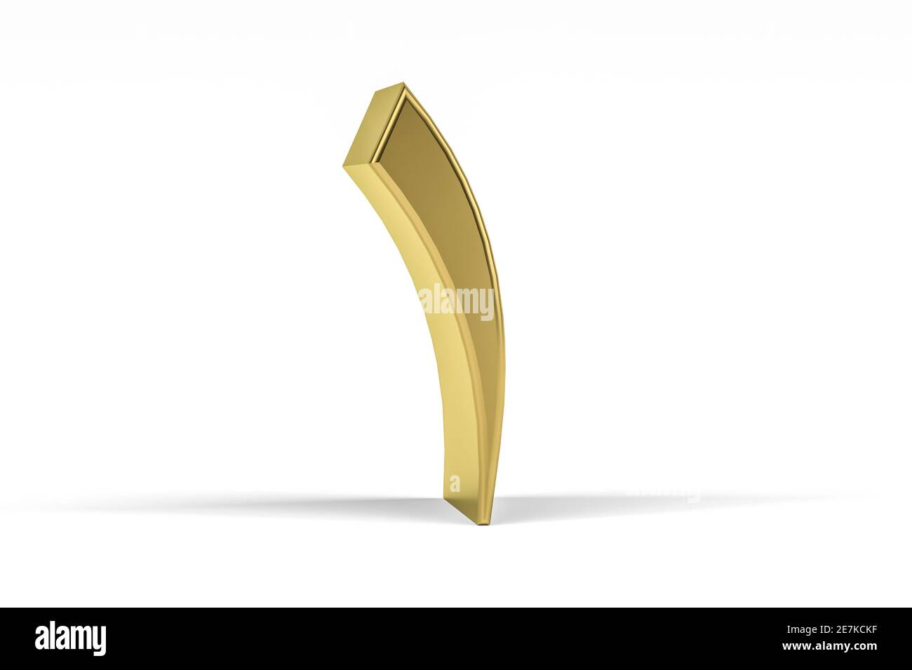 Golden Arabic numeral - three dimensional Arabic numeral on white ...
