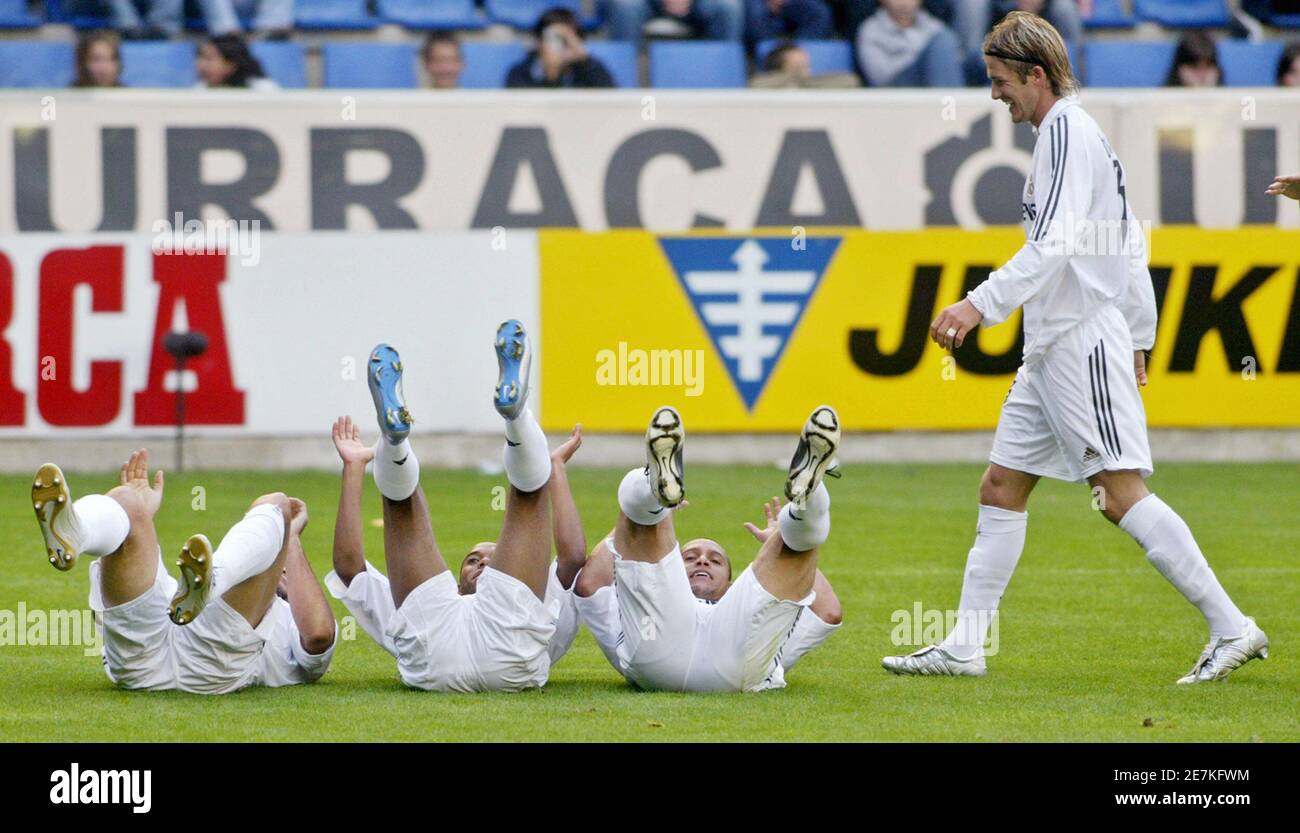 David beckham ronaldo real madrid hi-res stock photography and images ...
