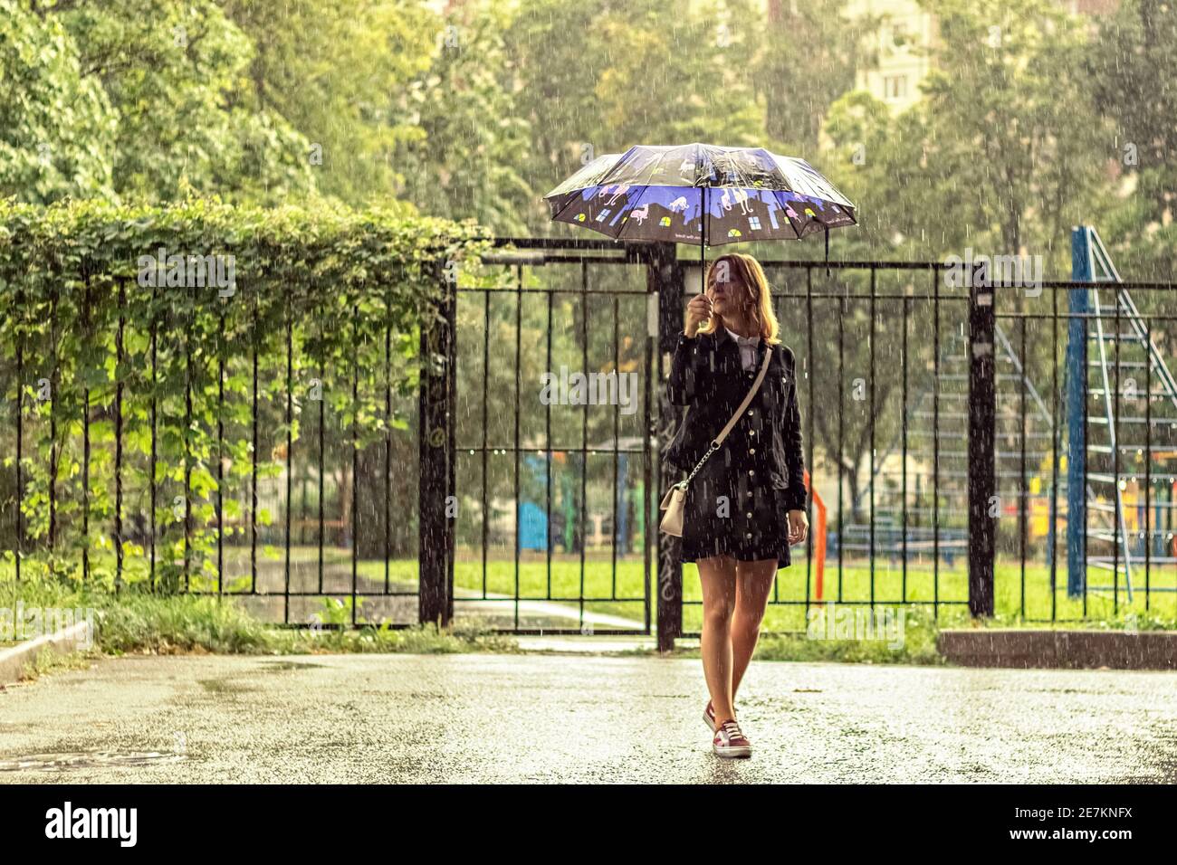 Beautiful woman face under rain hi-res stock photography and images - Alamy