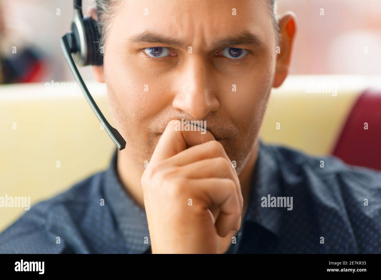 Video call attentive man hi-res stock photography and images - Alamy