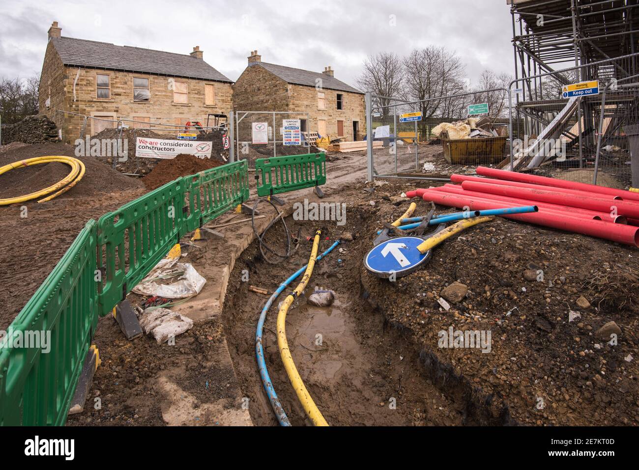 Utility Services installation Stock Photo - Alamy