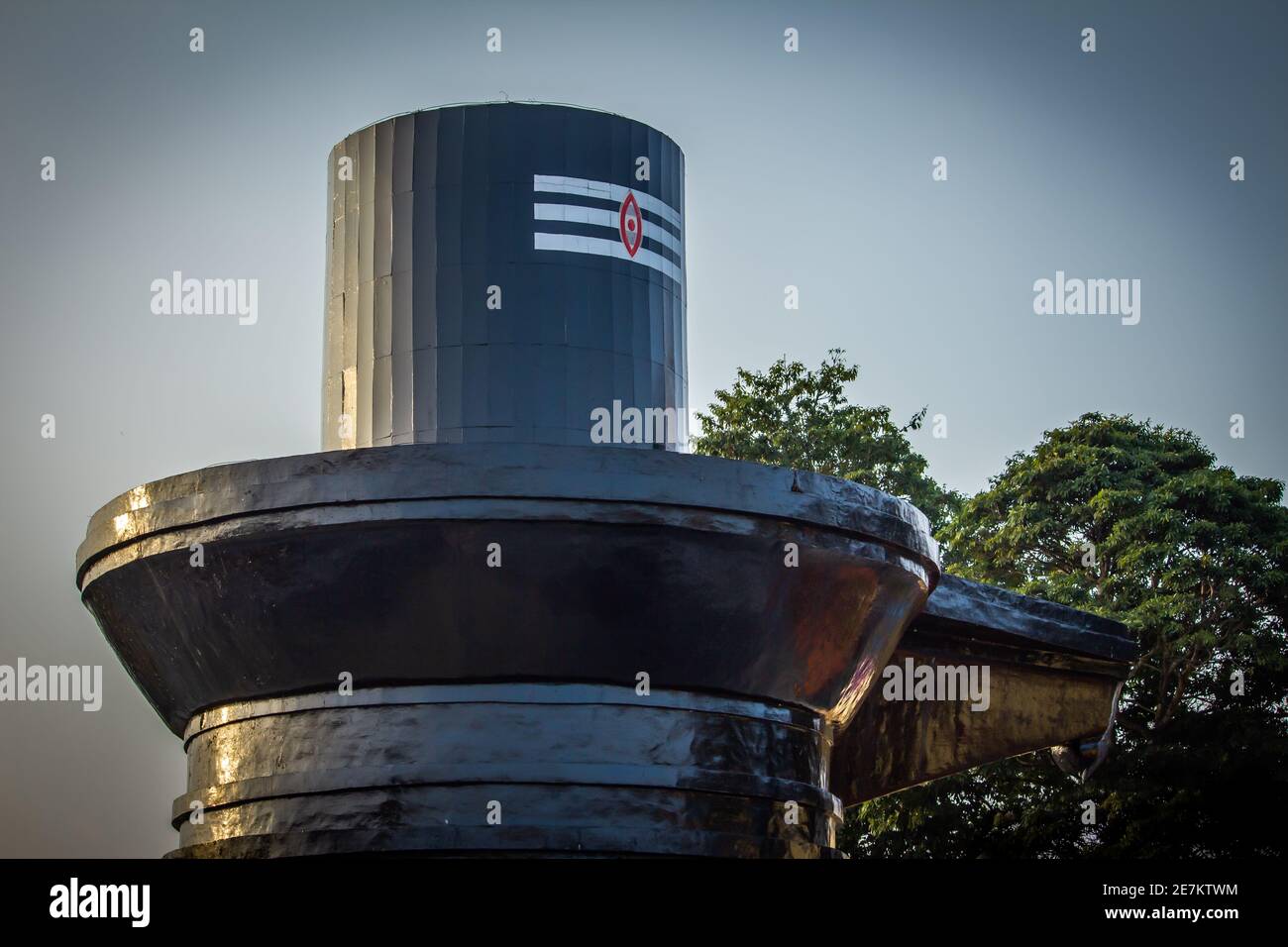 Giant idol(known as lingam) of god Shiva in a temple in Kolar, India ...