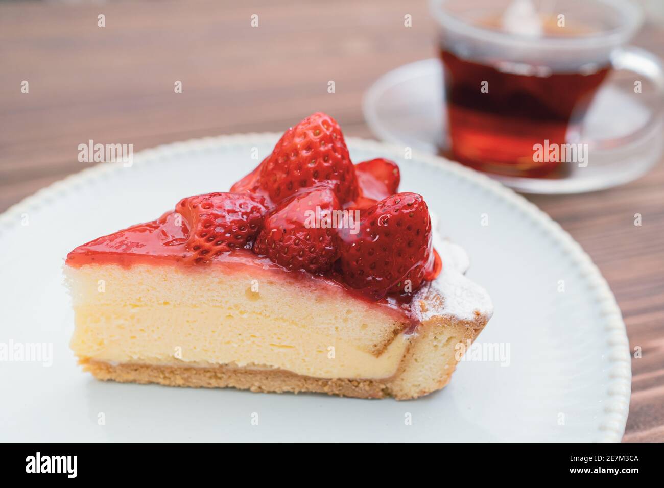 Slice of strawberry tart hi-res stock photography and images - Alamy