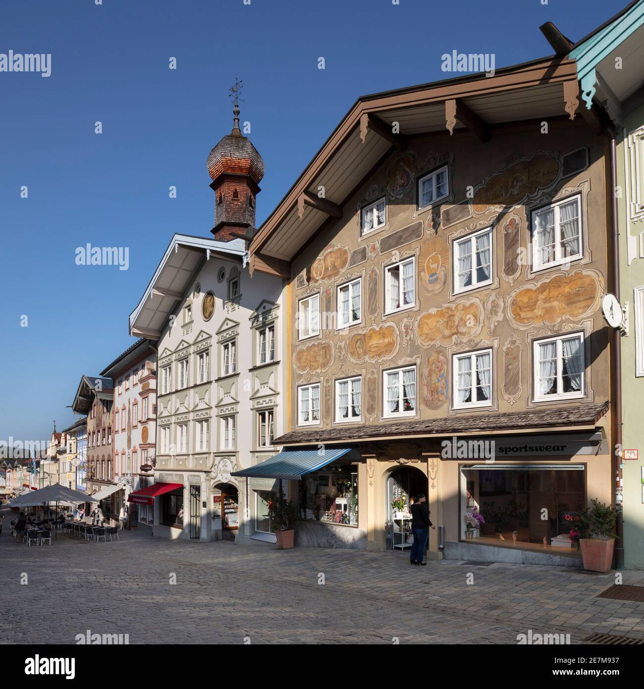 Traditionell Buildings At The Historic Market Street, Bad Tölz, Bavaria ...