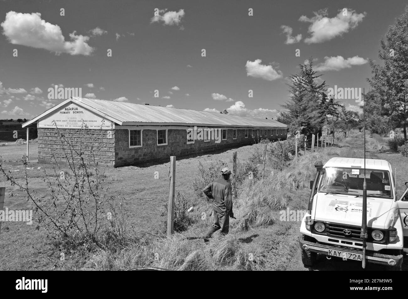 Rift valley school building rebuilt Black and White Stock Photos ...