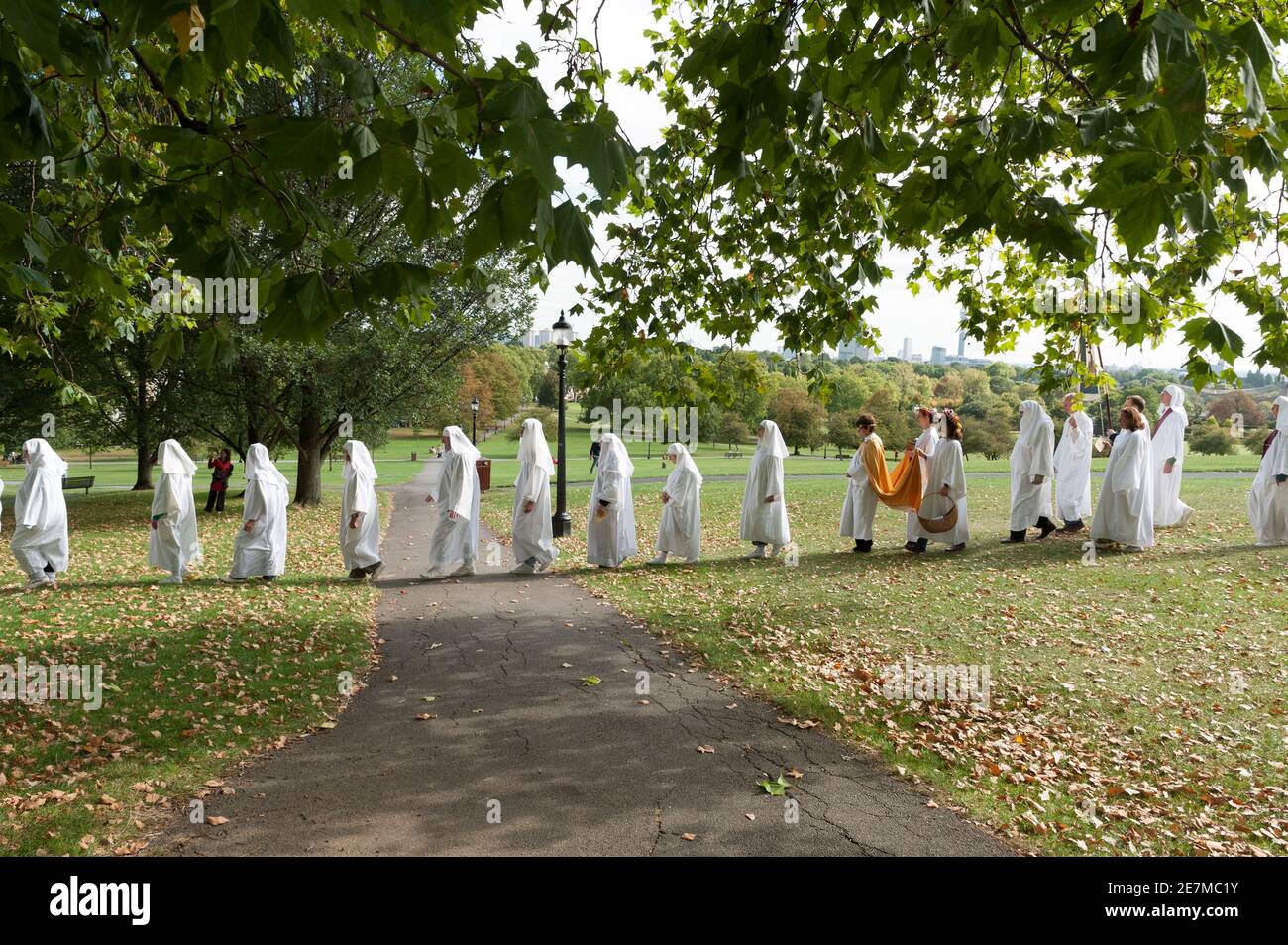 A procession of members of The Druid Order, after ceremony marking the ...