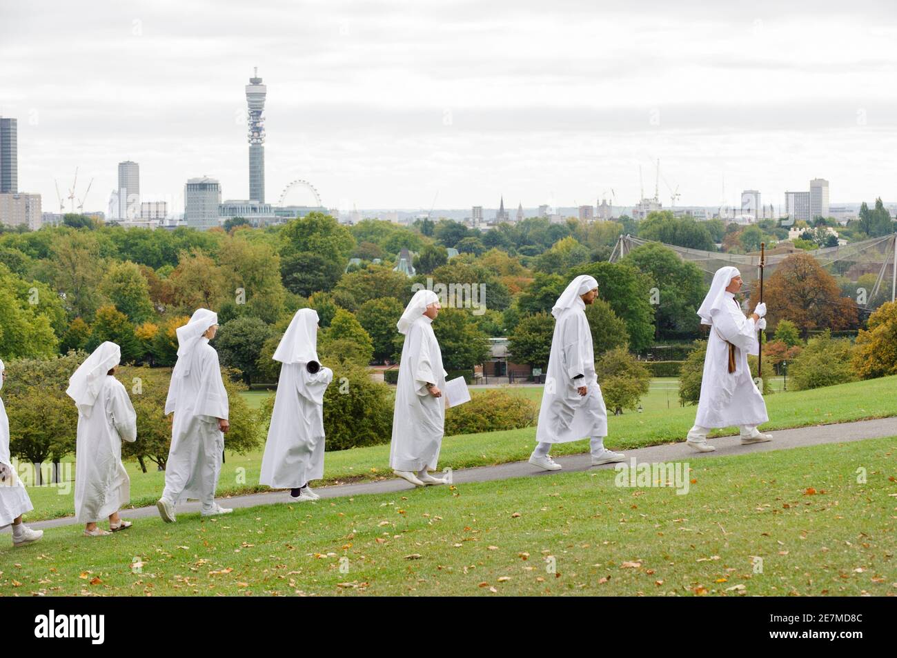A procession of members of The Druid Order, before ceremony marking the ...