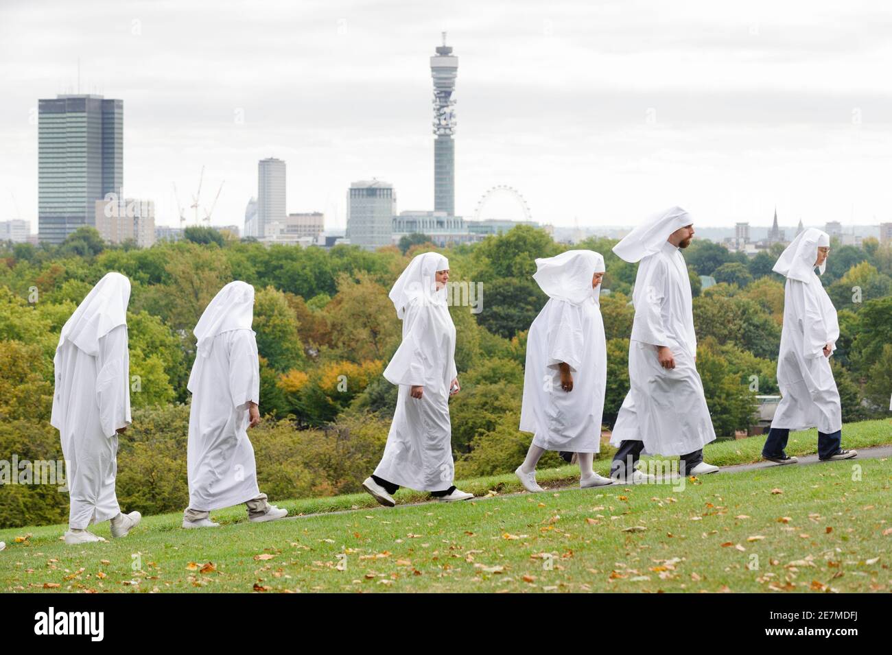 A procession of members of The Druid Order, before ceremony marking the ...