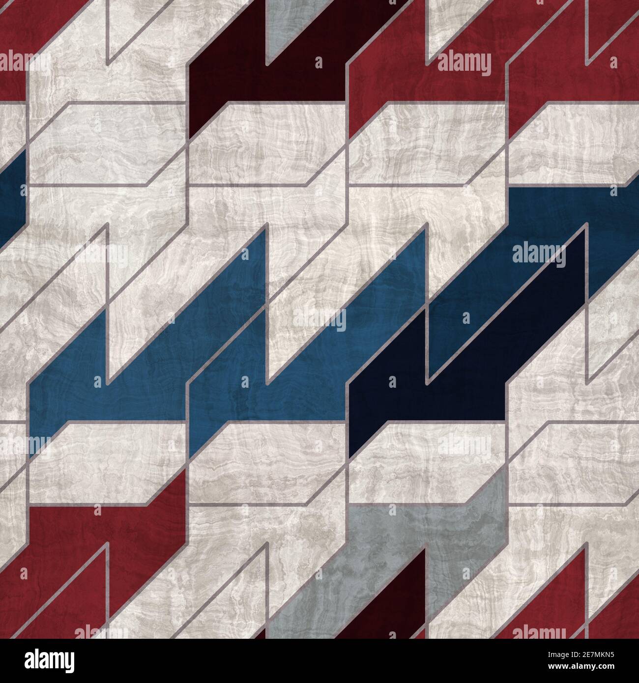 Seamless red white and blue textured retro pattern Stock Photo - Alamy