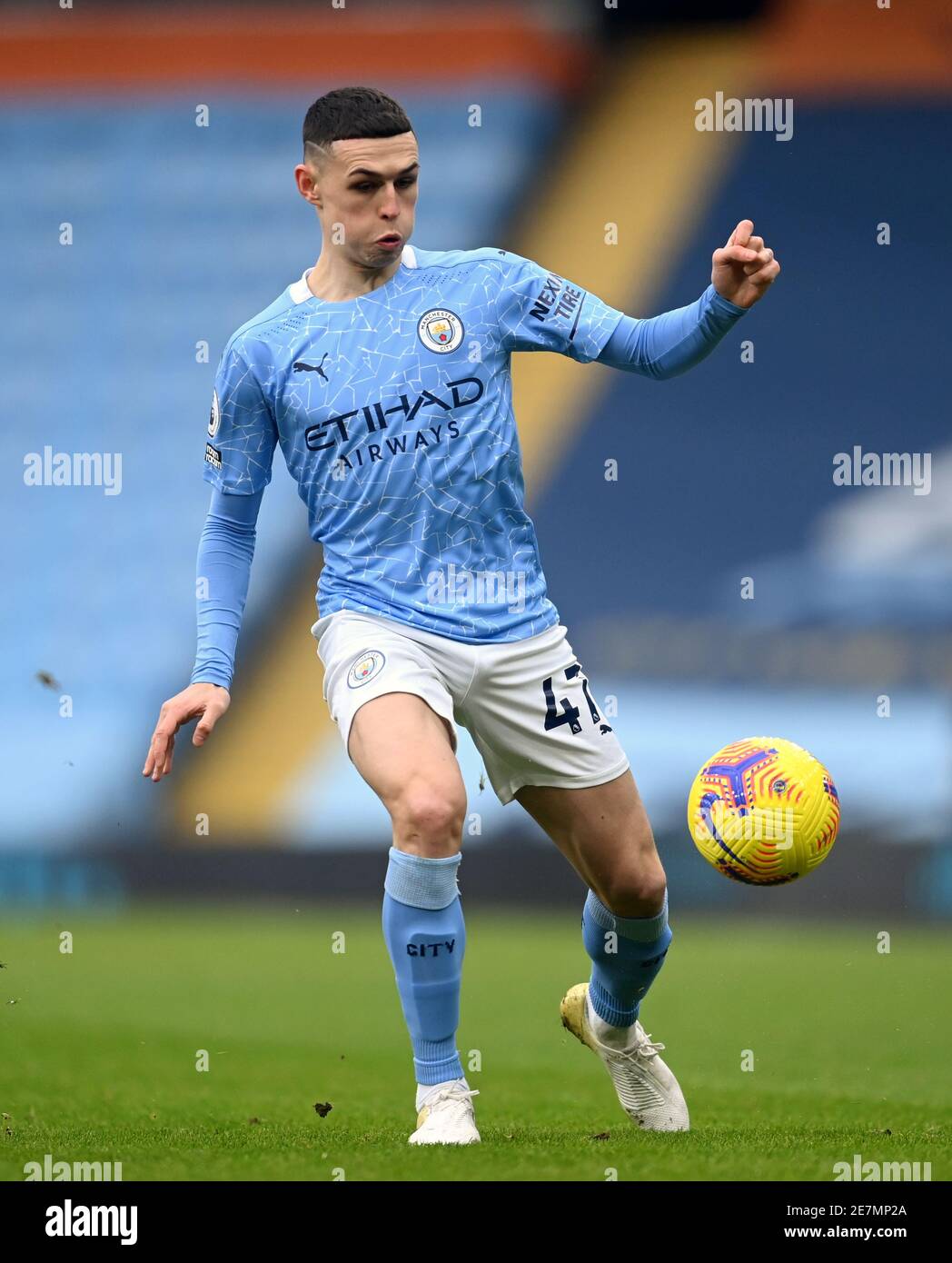 Manchester City's Phil Foden during the Premier League match at ...