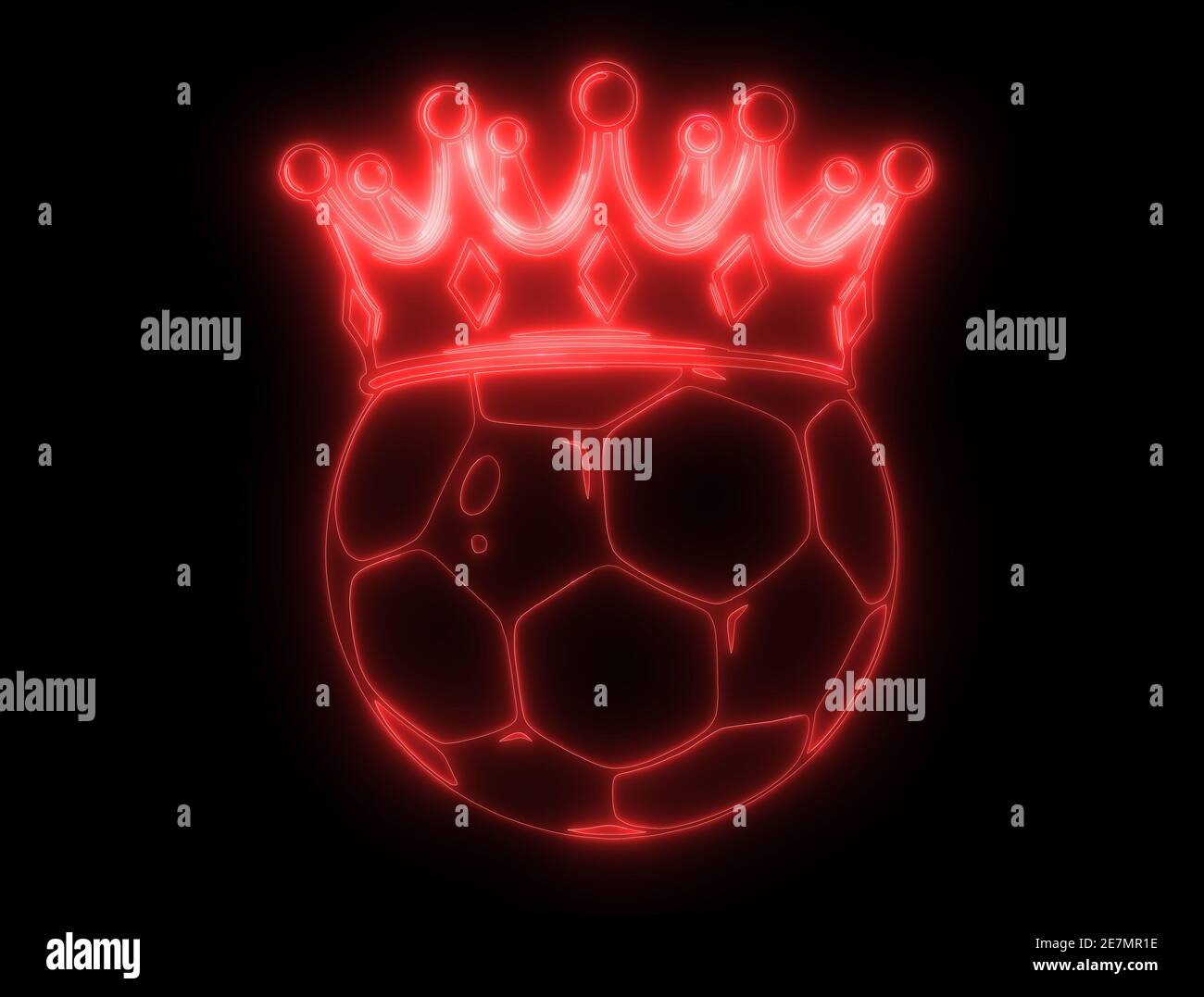 Football with gold crown in black Stock Photo - Alamy