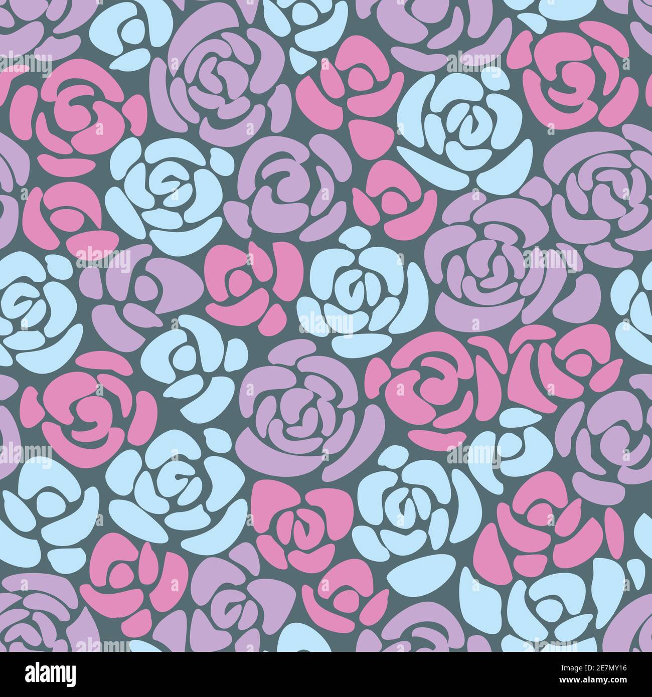 Vector seamless pattern of abstract rose flowers. Colorful modern ...