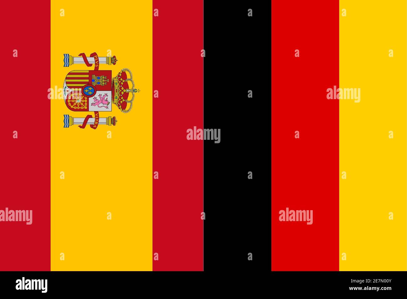An illustration of the Flag of Germany and Spain next to each other ...