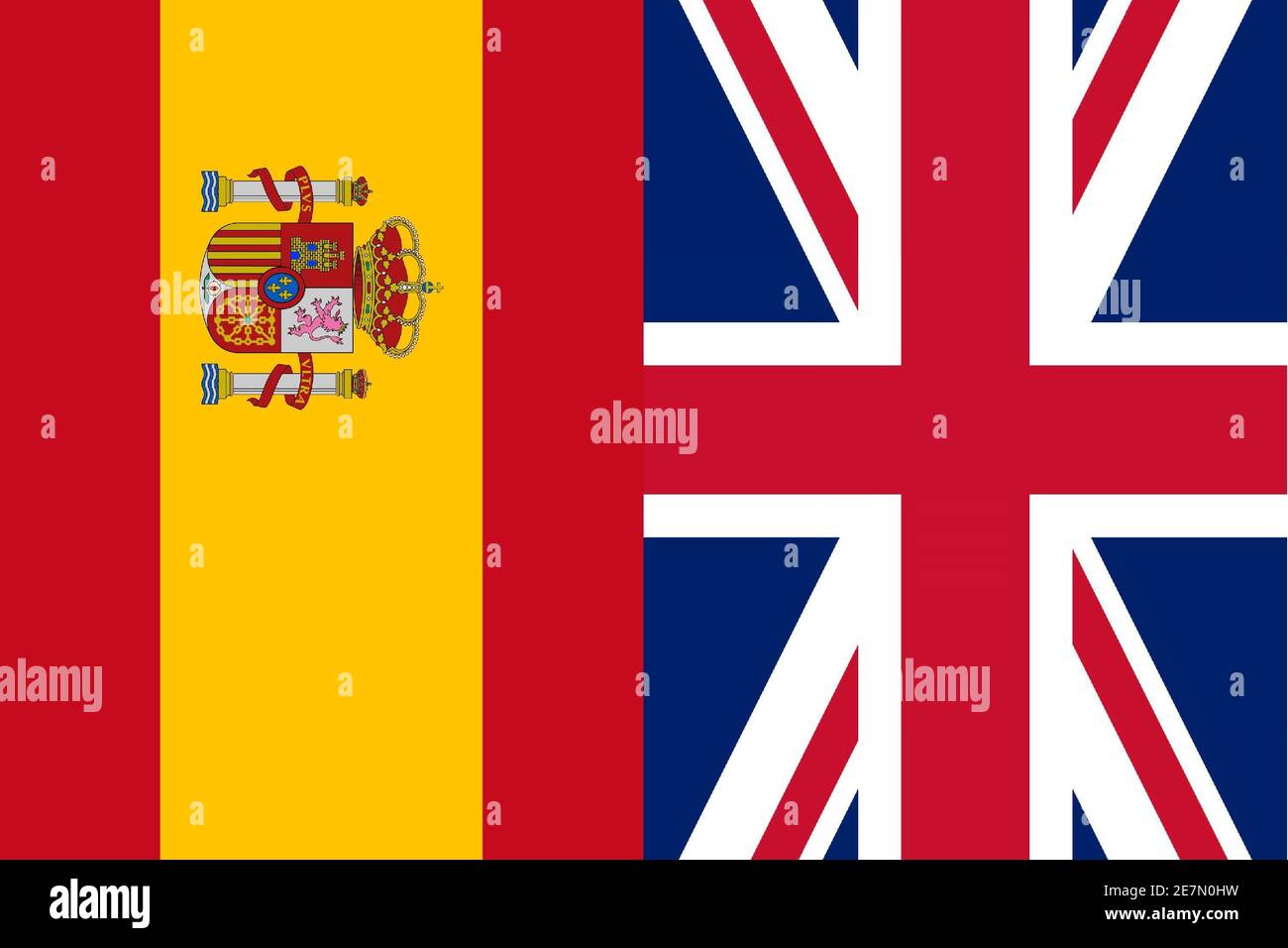 Illustration of the Flag of the UK and Spain next to each other Stock ...